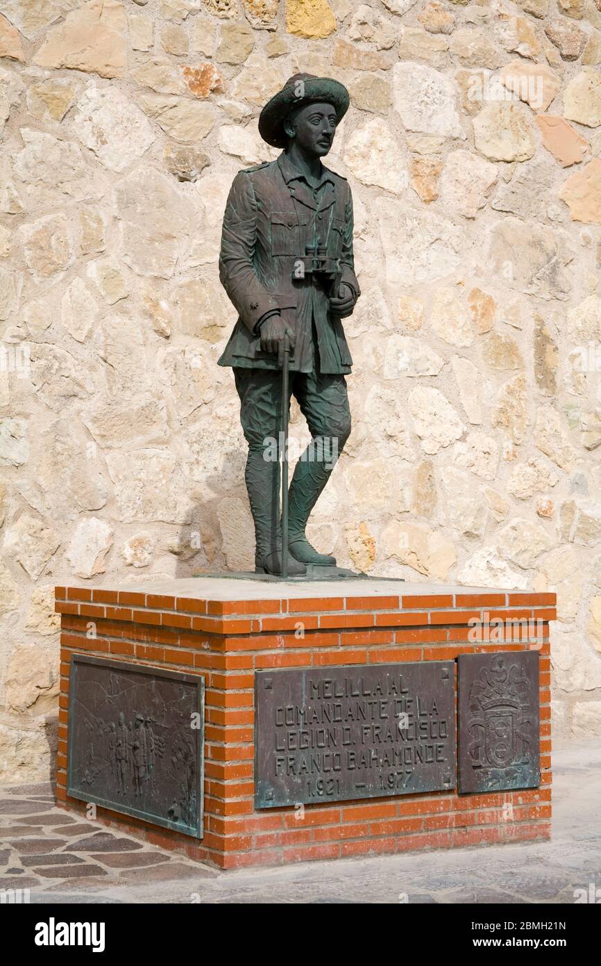 Statue of General Francisco Franco outside the Citadel, Medina Sidonia ...