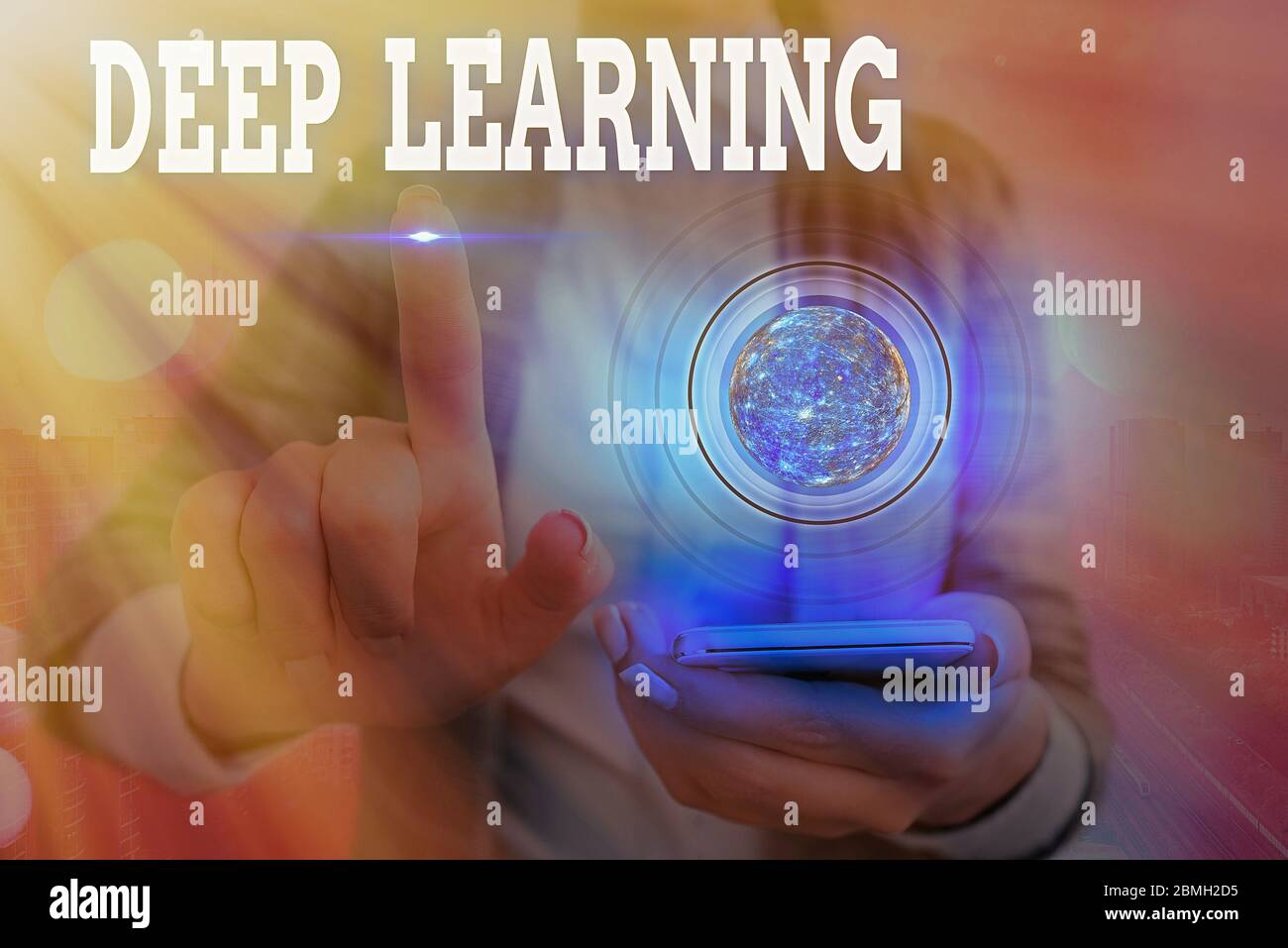 Word writing text Deep Learning. Business photo showcasing Hierarchical Abstractions Artificial ...