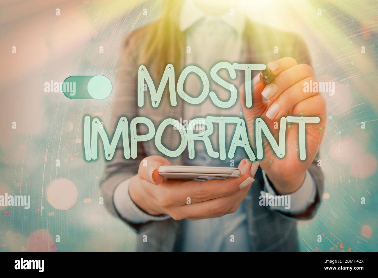 Handwriting text writing Most Important. Conceptual photo Greatest or ...