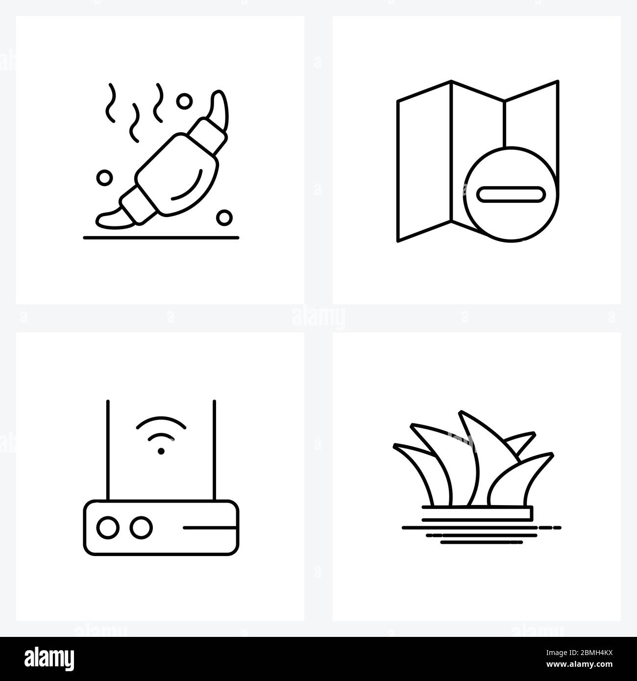 4 Universal Icons Pixel Perfect Symbols of bakery, interface, food, map ...