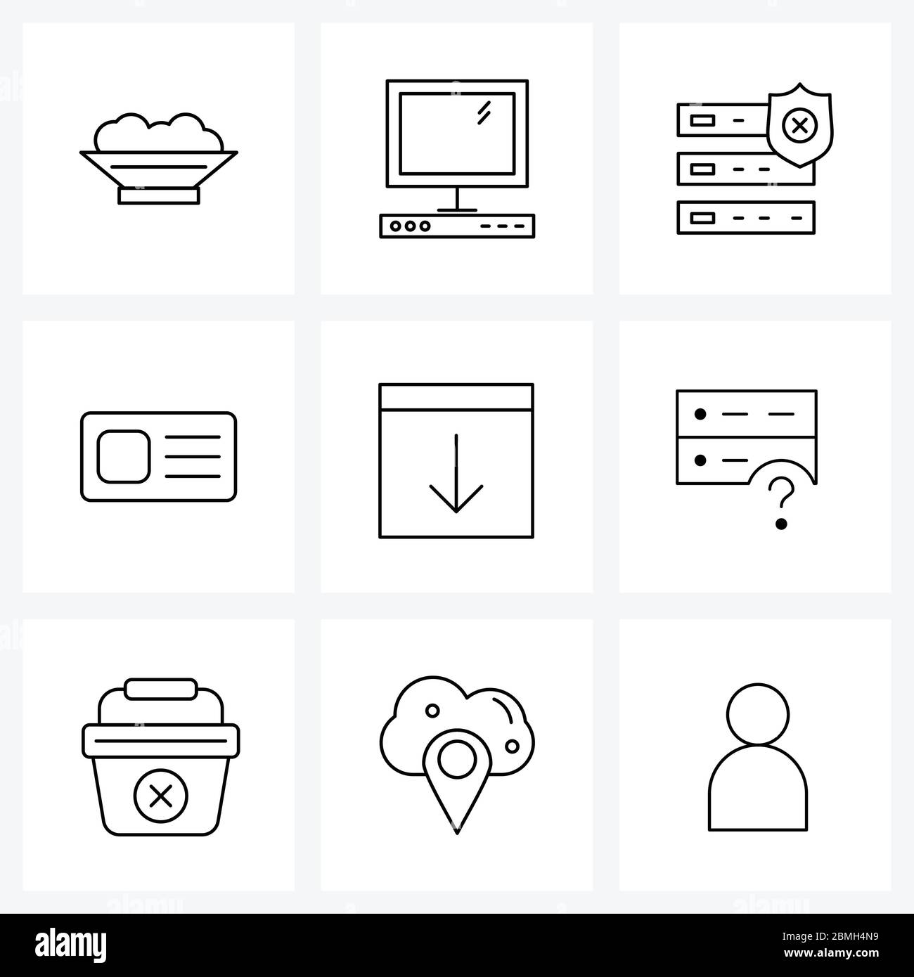 9 Universal Line Icon Pixel Perfect Symbols of down, code, internet ...
