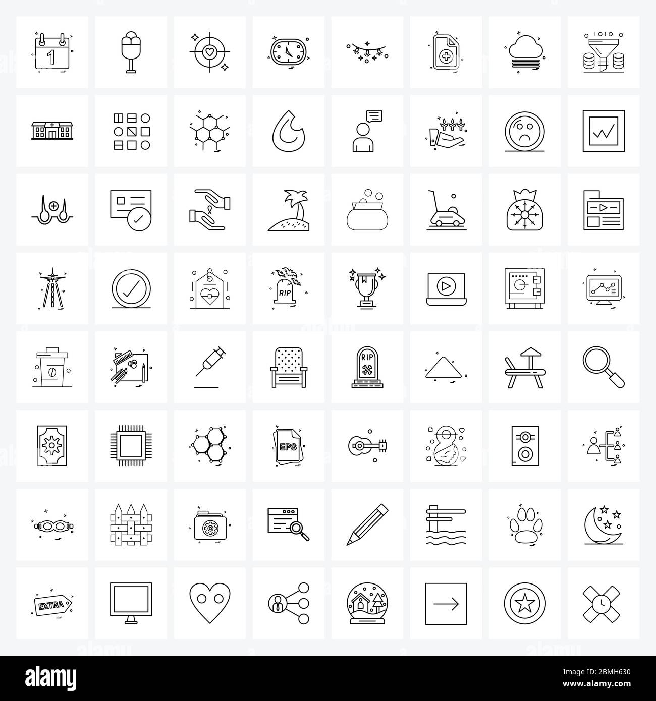 64 Universal Icons Pixel Perfect Symbols of lights, minutes, target ...