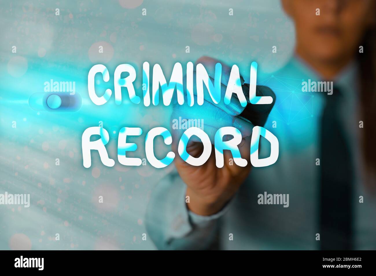 Writing note showing Criminal Record. Business concept for profile of ...