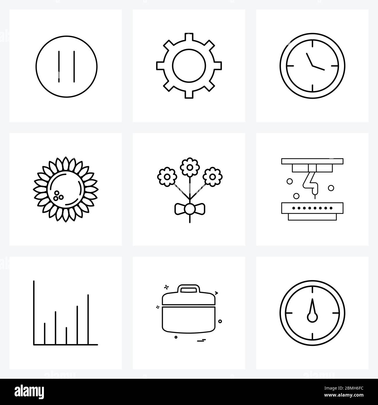 9 Editable Vector Line Icons and Modern Symbols of factory, lady, time ...