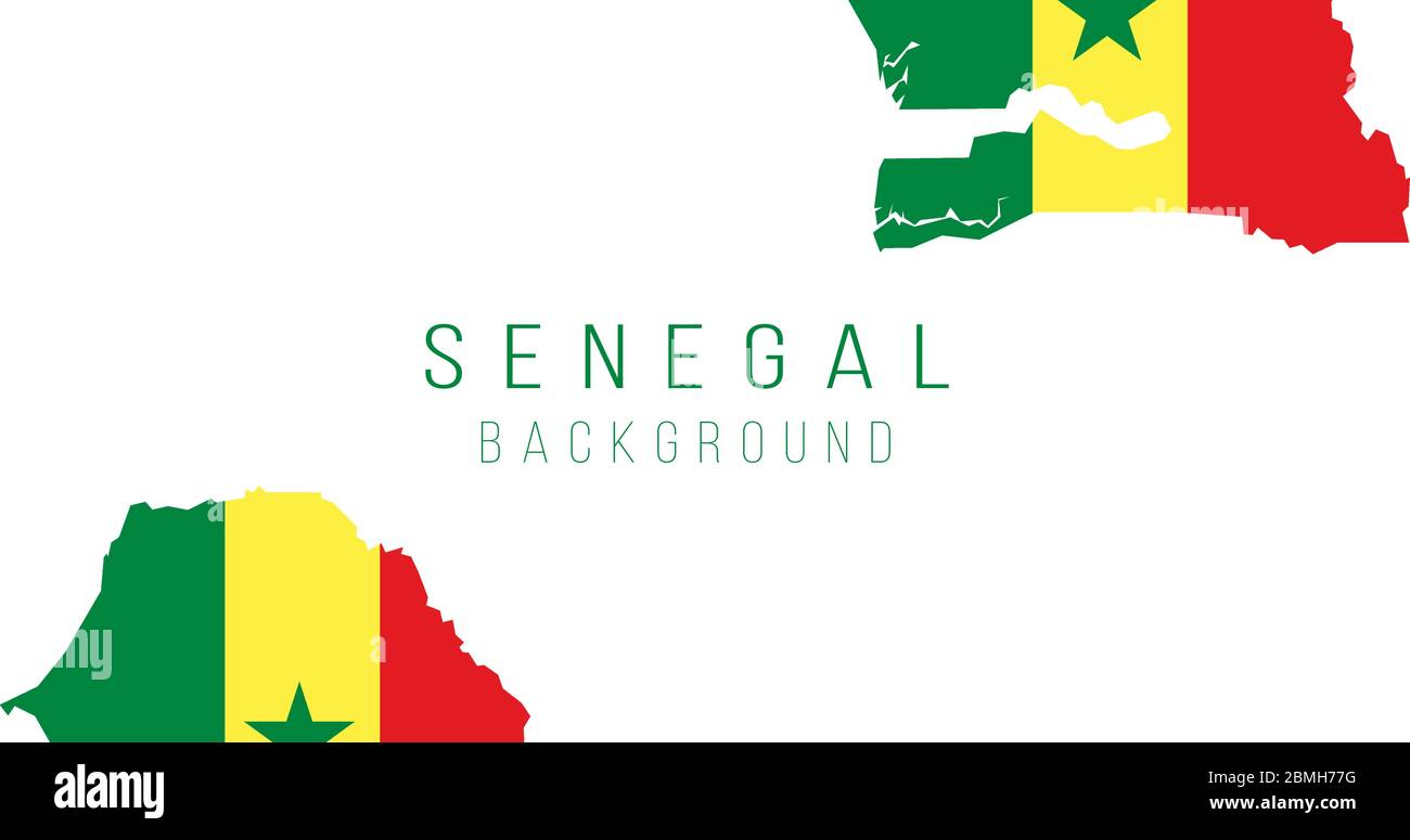 Senegal flag map background. The flag of the country in the form of ...