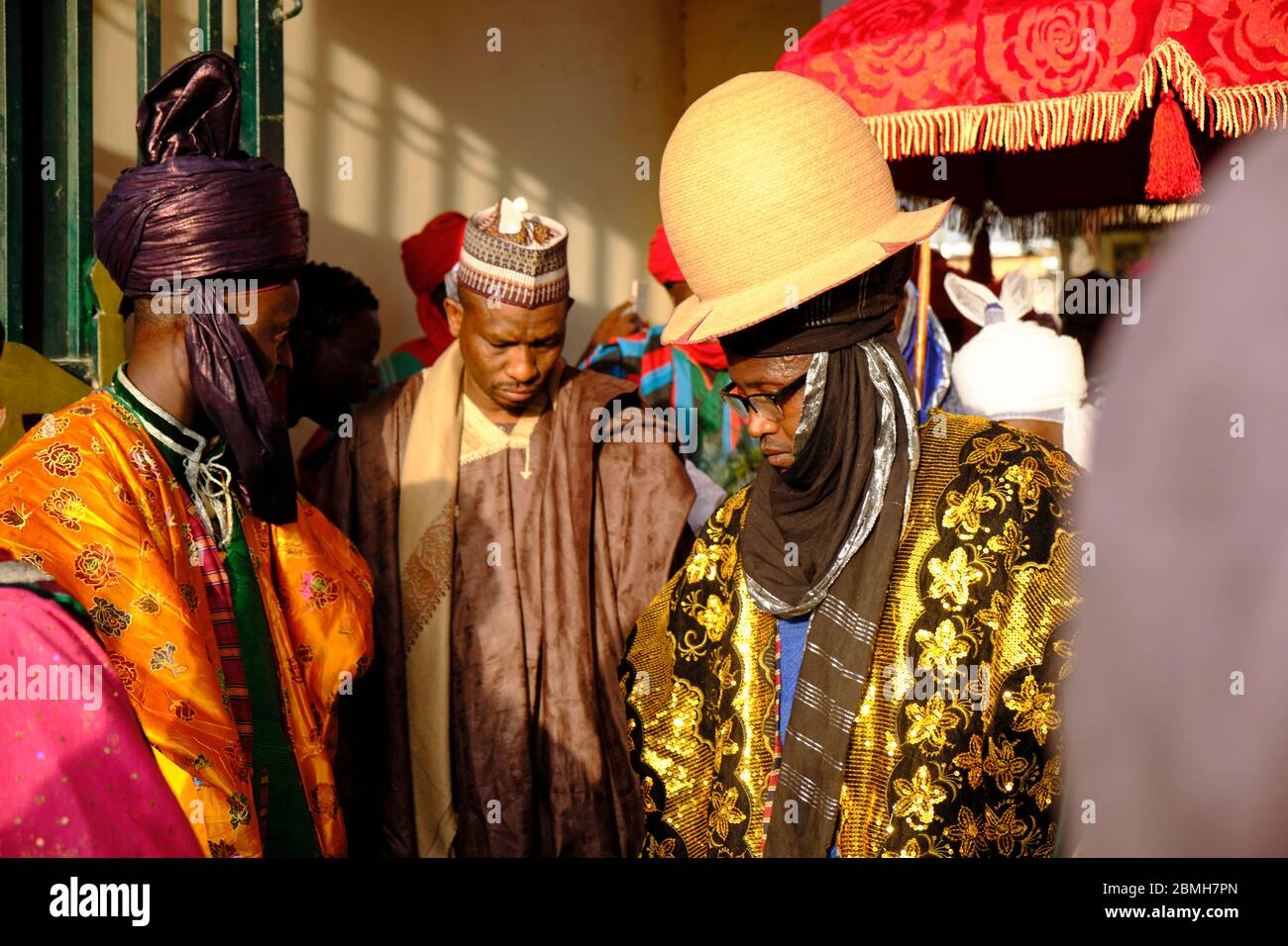 Entourage of the Emir of Gumel decked out for the celebration of a ...