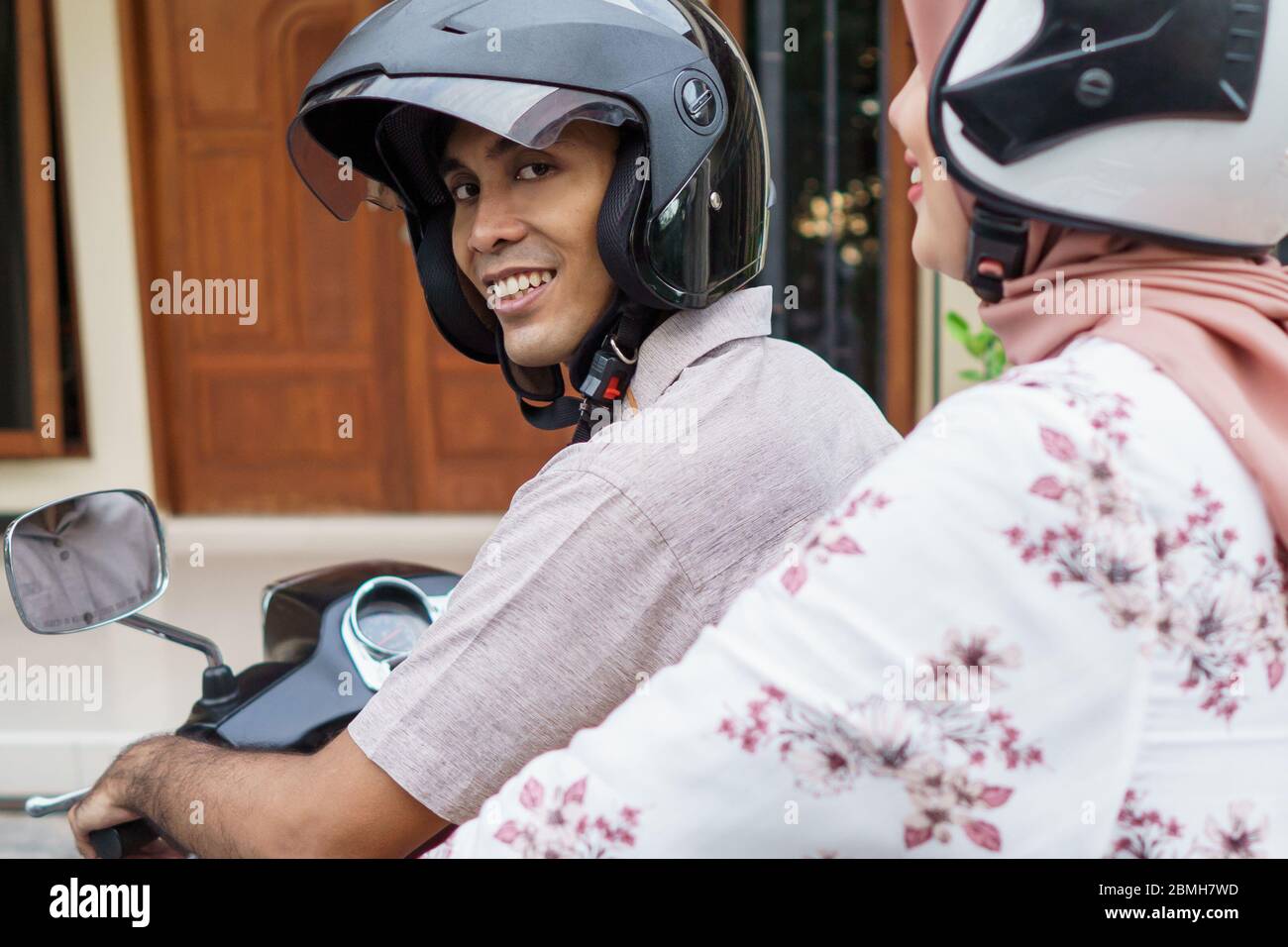 Muslim riding motorcycle hi-res stock photography and images - Alamy