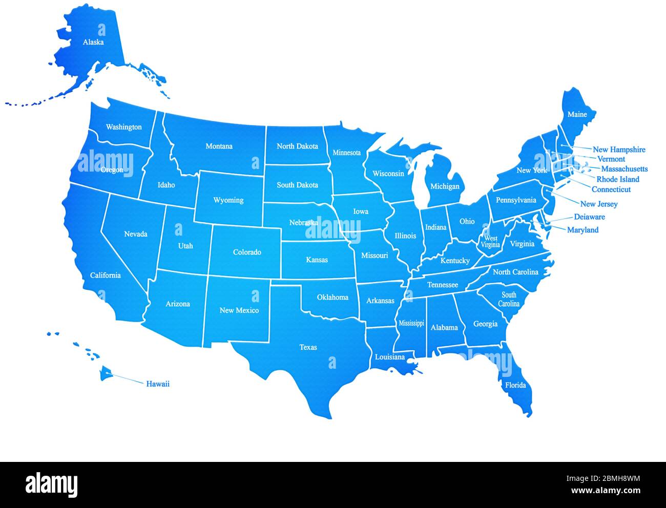 united states map America isolated Stock Photo - Alamy