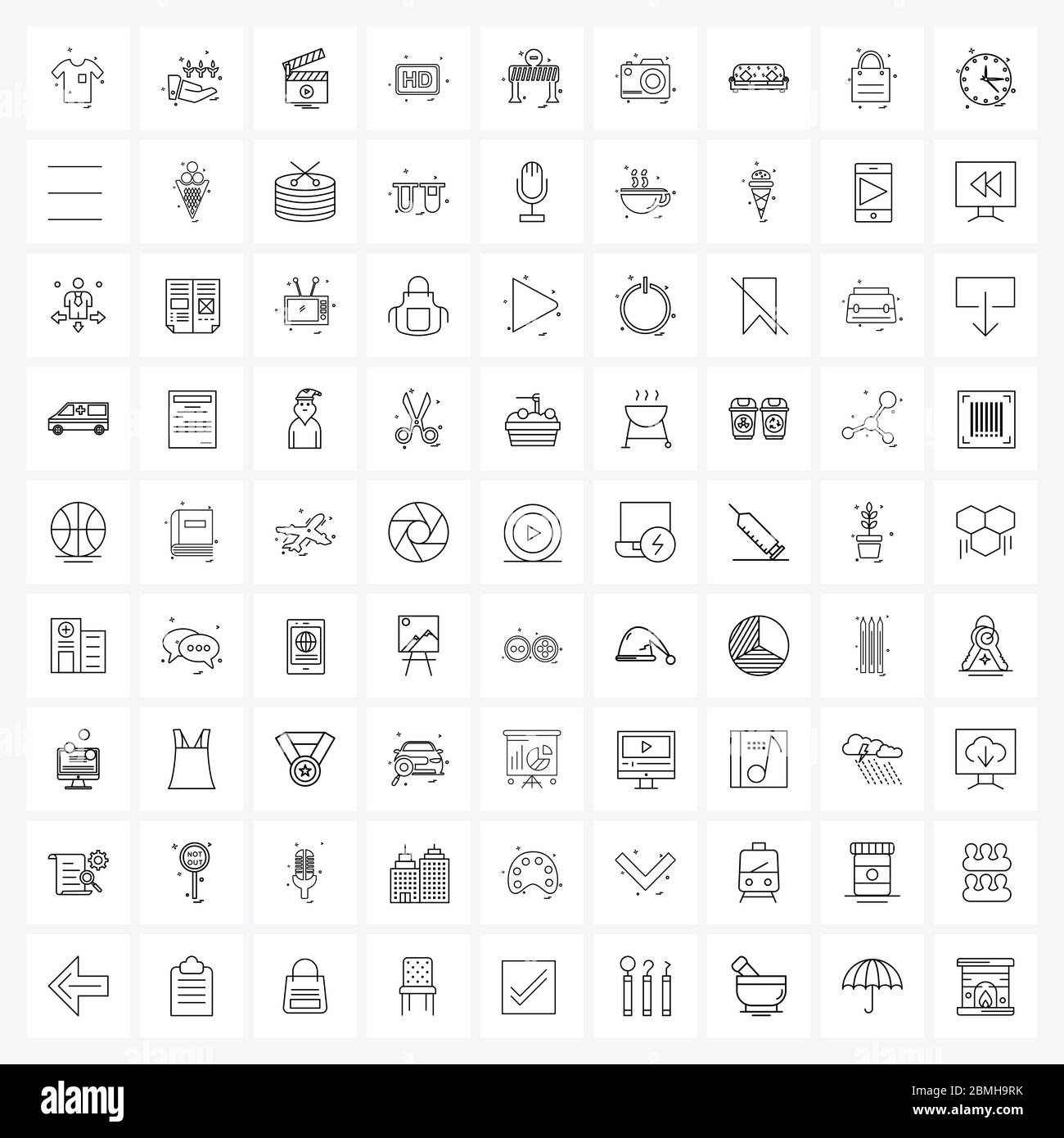 Set of 81 Simple Line Icons of board, road signs, clip, traffic signs ...