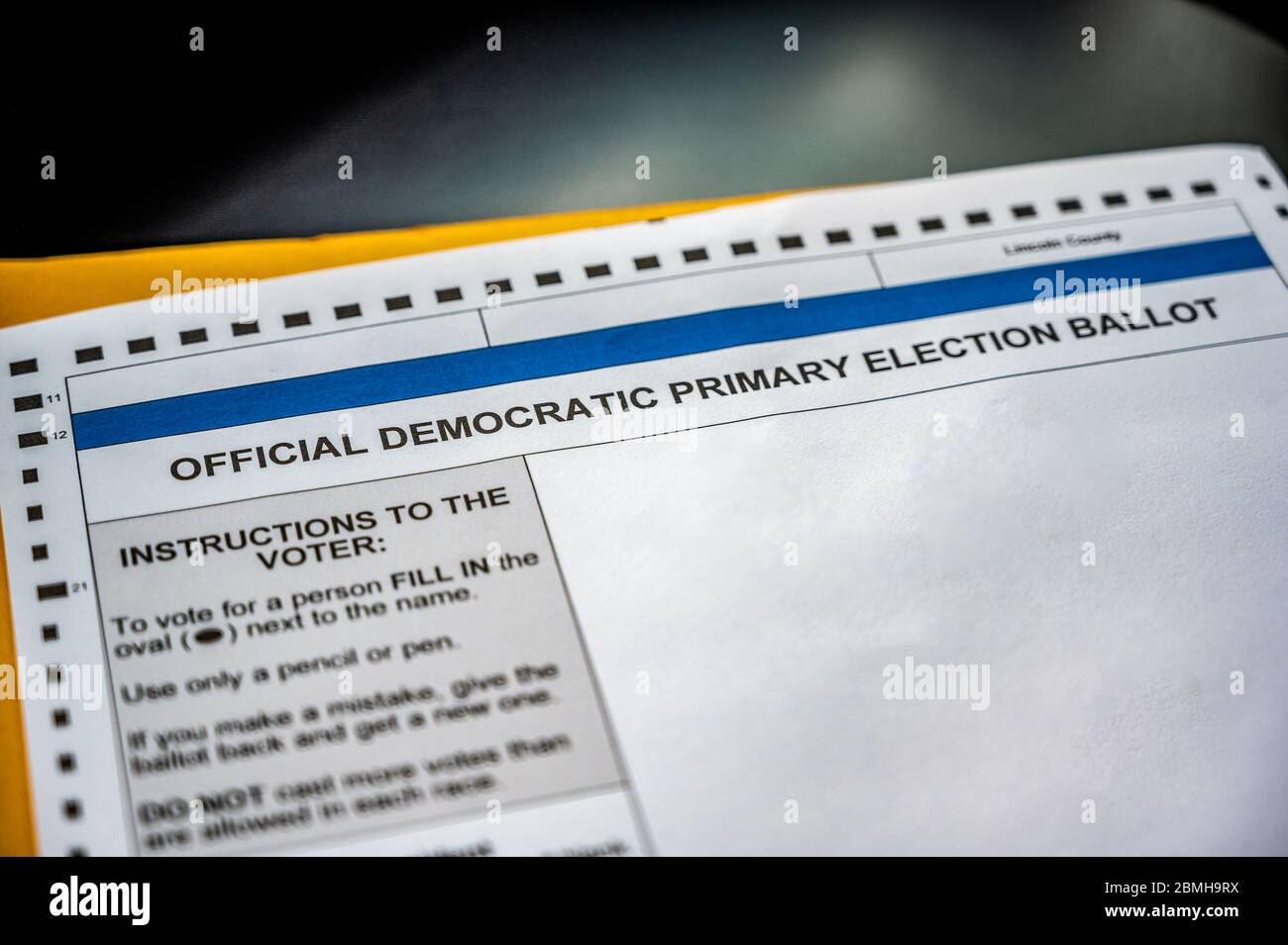 Official democratic primary election ballot form Stock Photo - Alamy