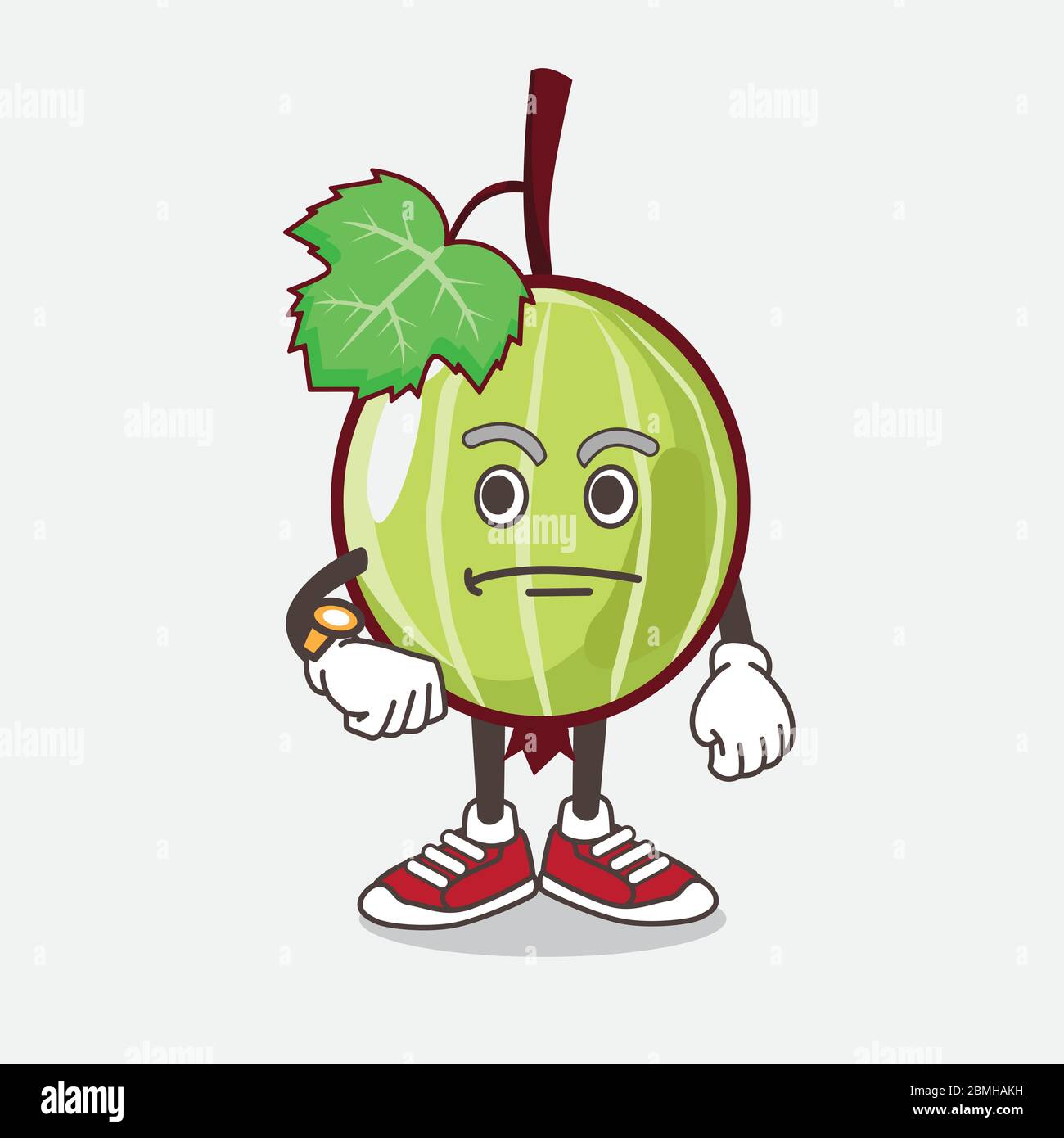 An illustration of Gooseberry Fruit cartoon mascot character on a ...