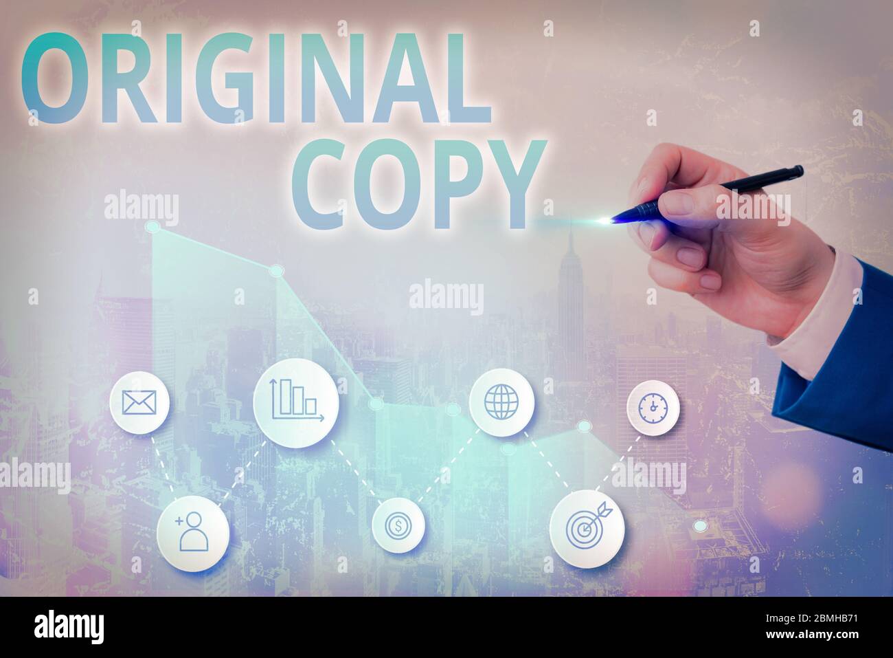 Writing note showing Original Copy. Business concept for Main Script ...