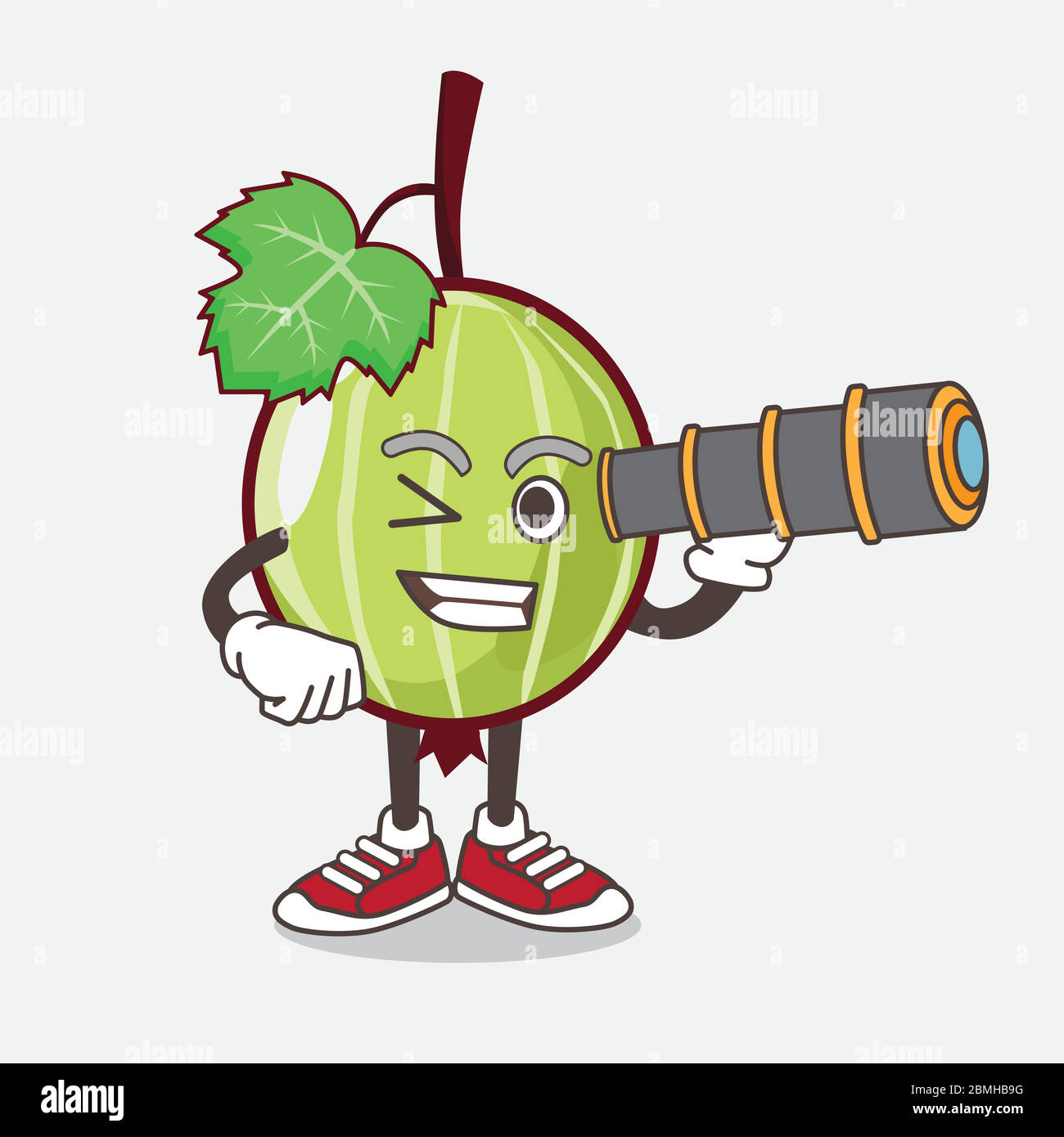 An illustration of Gooseberry Fruit cartoon mascot character using a ...