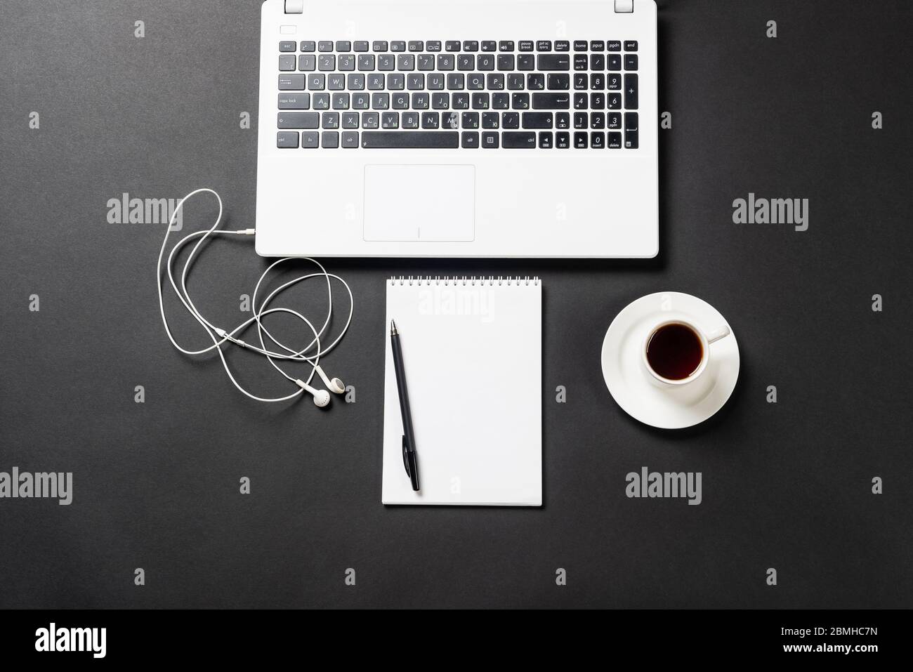 Still life of office workplace with laptop Stock Photo - Alamy