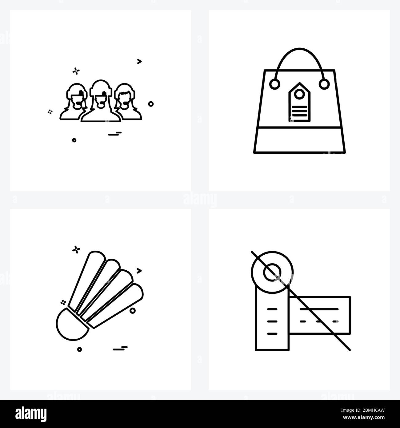 Stock Vector Icon Set of 4 Line Symbols for avatar, activity, group ...