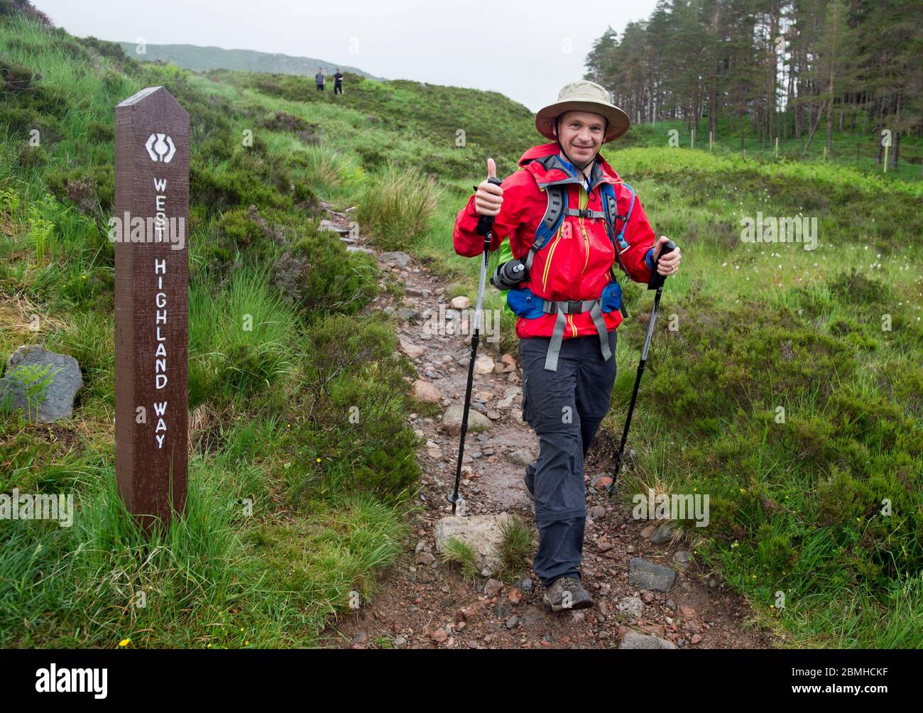 Caledonian Challenge 2016, A walker gives the thumbs up at the foot of ...