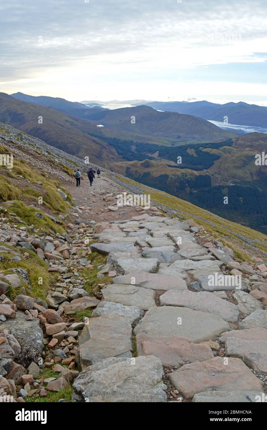People walking on tourist path up Ben Nevis, Scotland Stock Photo - Alamy