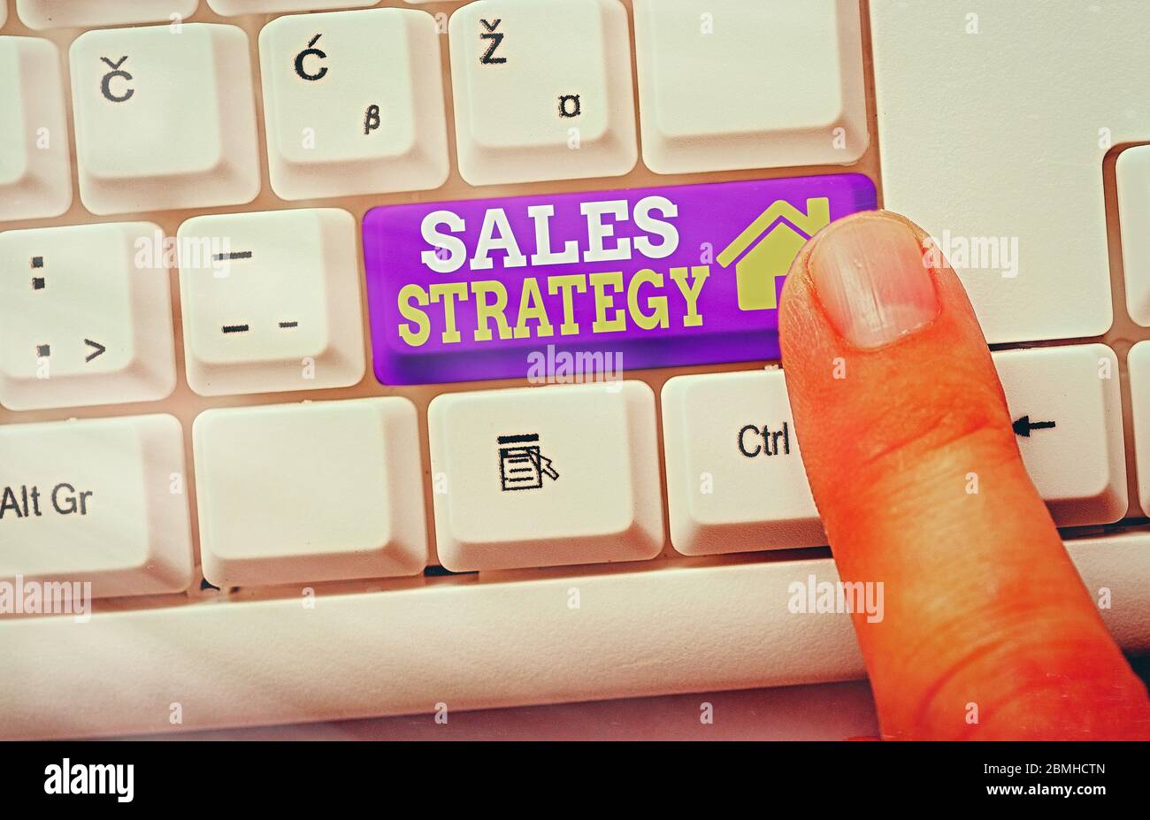 Text sign showing Sales Strategy. Business photo showcasing Plan for ...