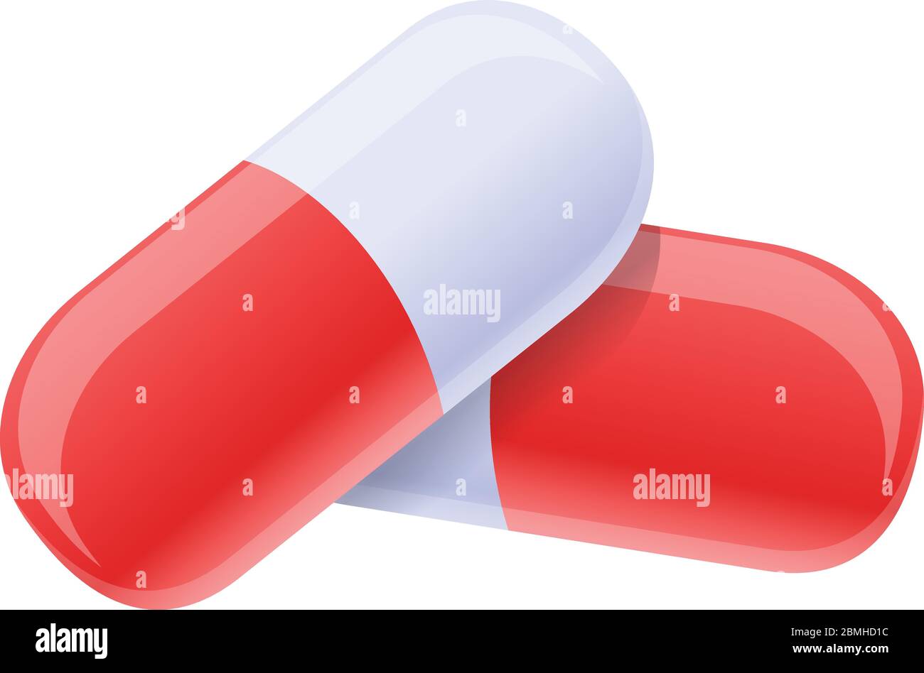 Red white capsule icon. Cartoon of red white capsule vector icon for ...