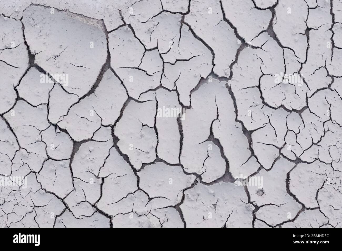 Dry cracked mud in dried out pond / stream caused by prolonged drought ...
