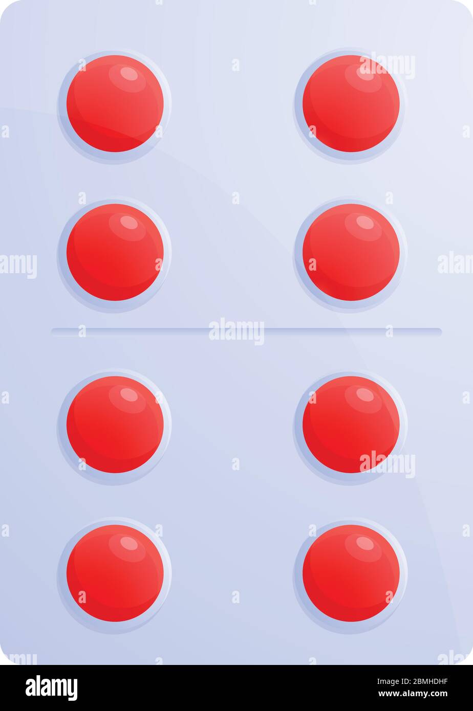 Red pill blister icon. Cartoon of red pill blister vector icon for web ...