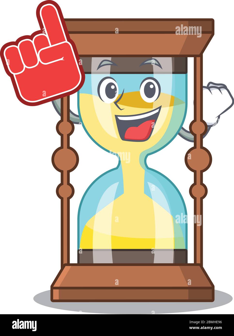Chronometer presented in cartoon character design with Foam finger ...