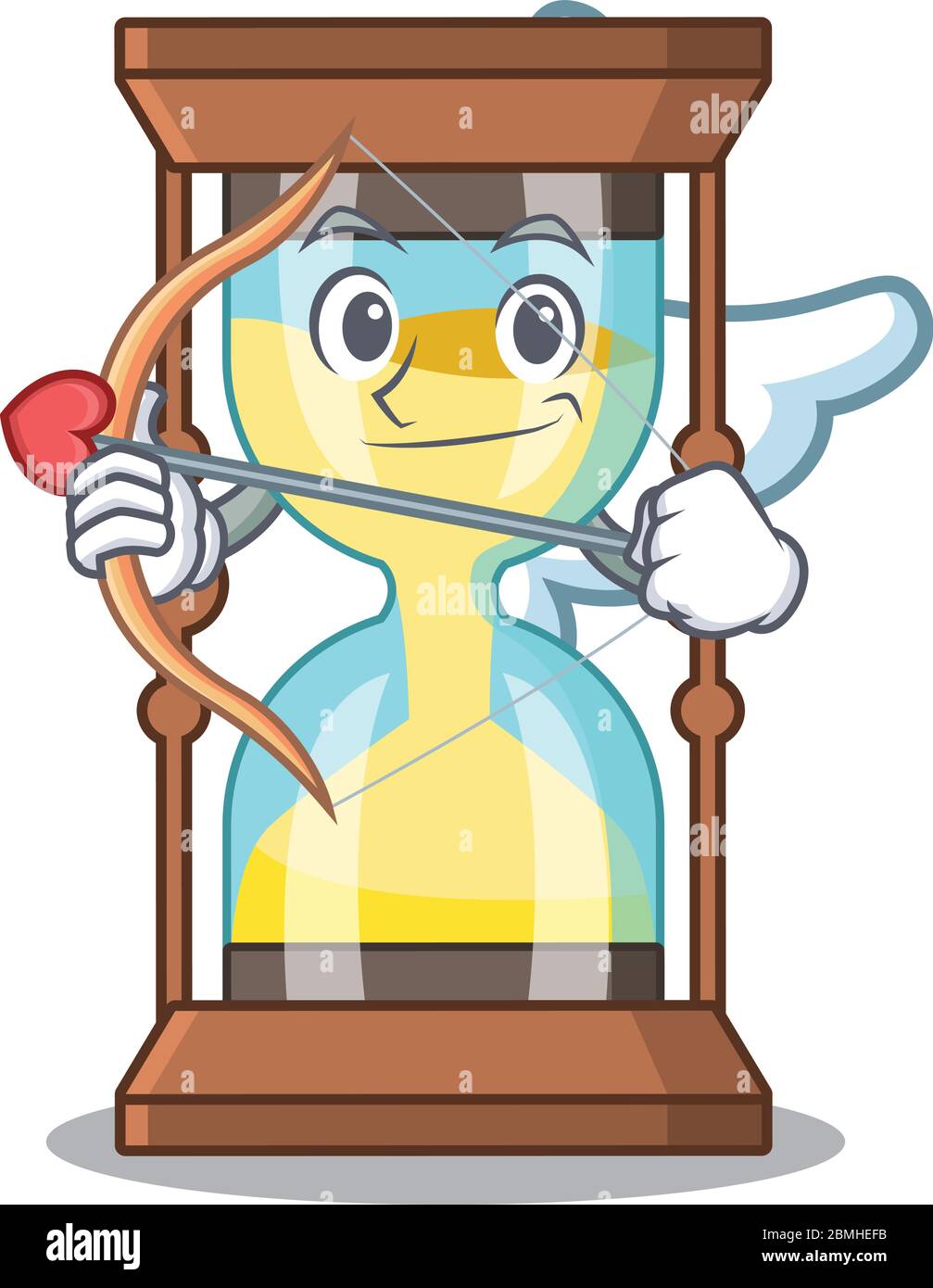 Chronometer in cupid cartoon character with arrow and wings Stock ...