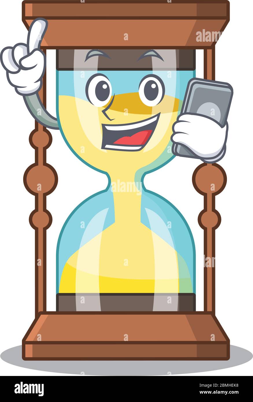 Chronometer cartoon with character speaking on phone Stock Vector Image ...