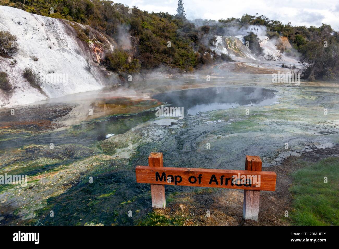 Map of Africa, Orakei Korako Thermal Park, Taupo Volcanic Zone, New ...