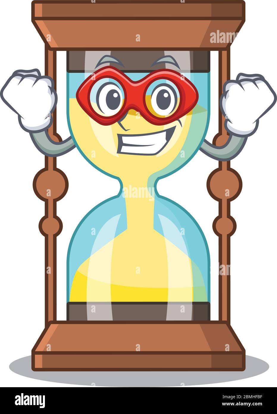 A cartoon character of chronometer performed as a Super hero Stock ...