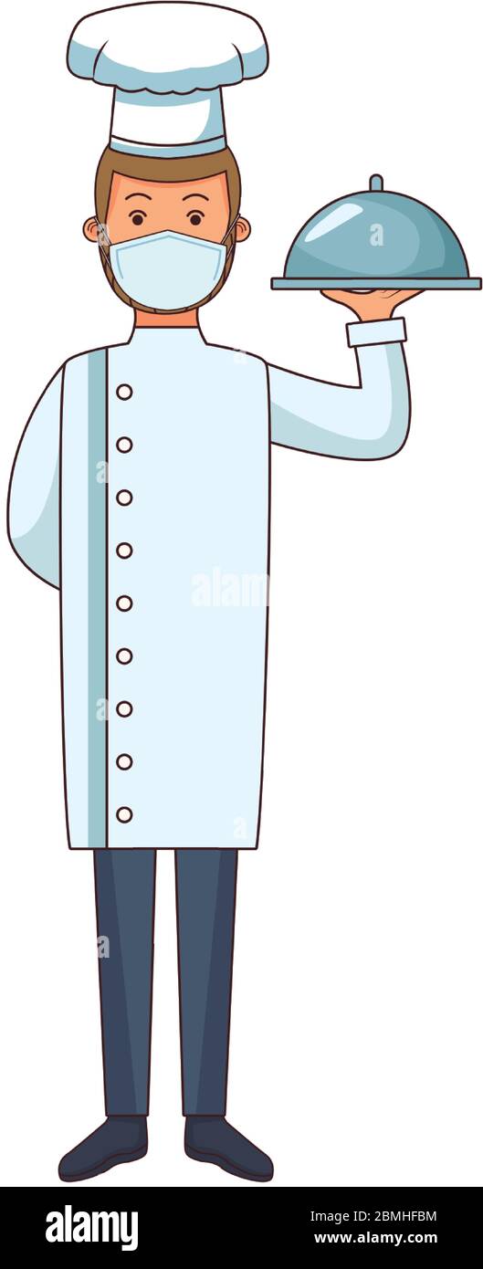chef worker profession using face mask Stock Vector Image & Art - Alamy