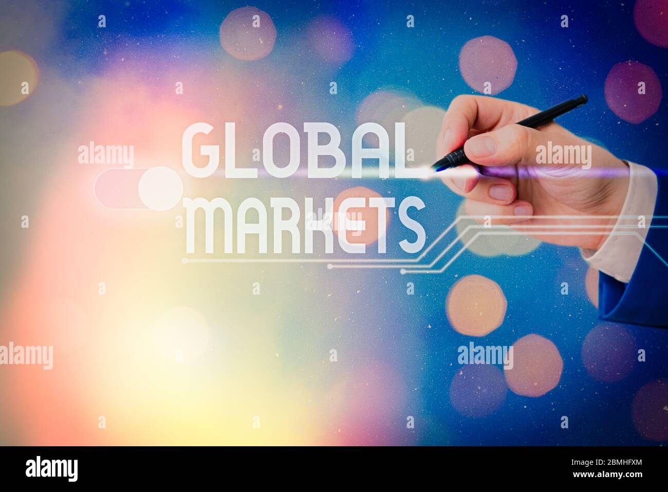 Text sign showing Global Markets. Business photo text Trading goods and ...