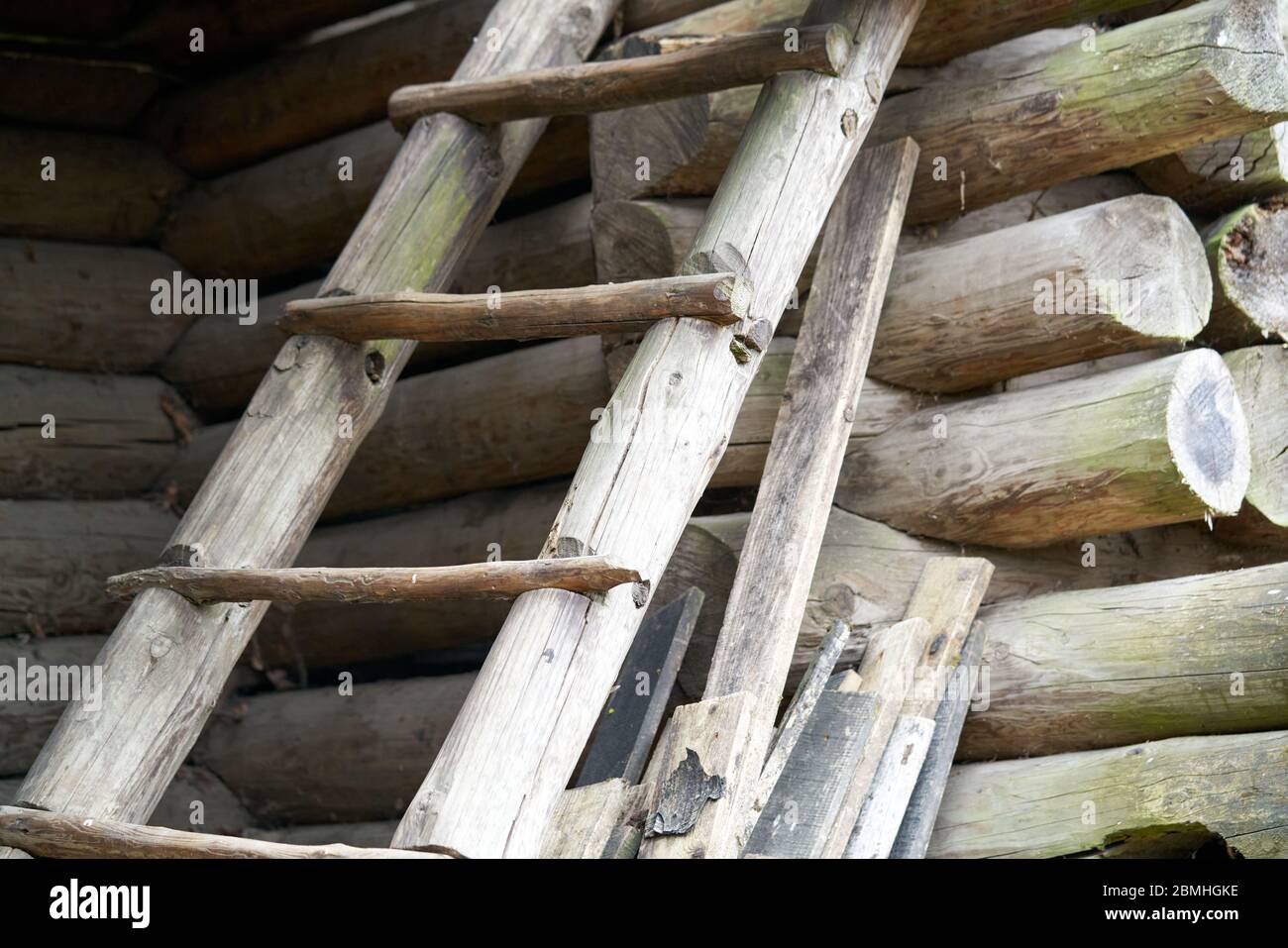 Old wooden ladder hi-res stock photography and images - Alamy