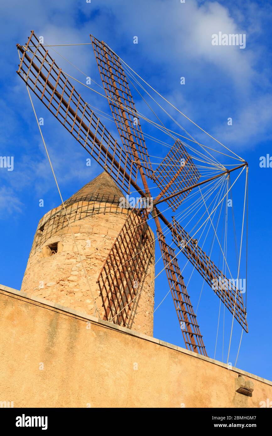 Windmill in Barrio Es Jonquet, Palma De Mallorca, Majorca, Belearic ...