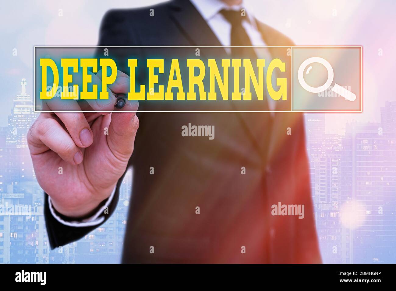 Word writing text Deep Learning. Business photo showcasing Hierarchical Abstractions Artificial ...