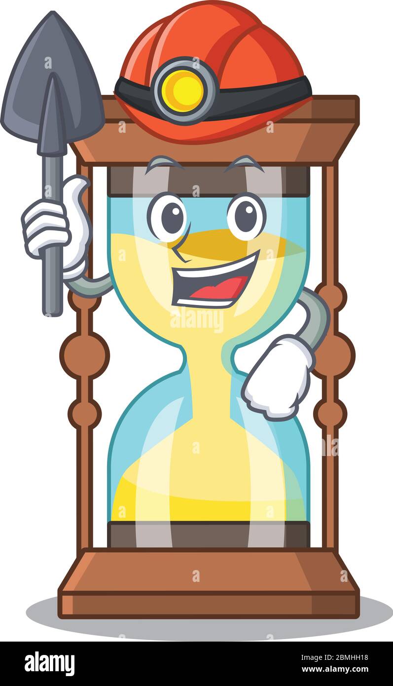 Chronometer miner cartoon design concept with tool and helmet Stock ...