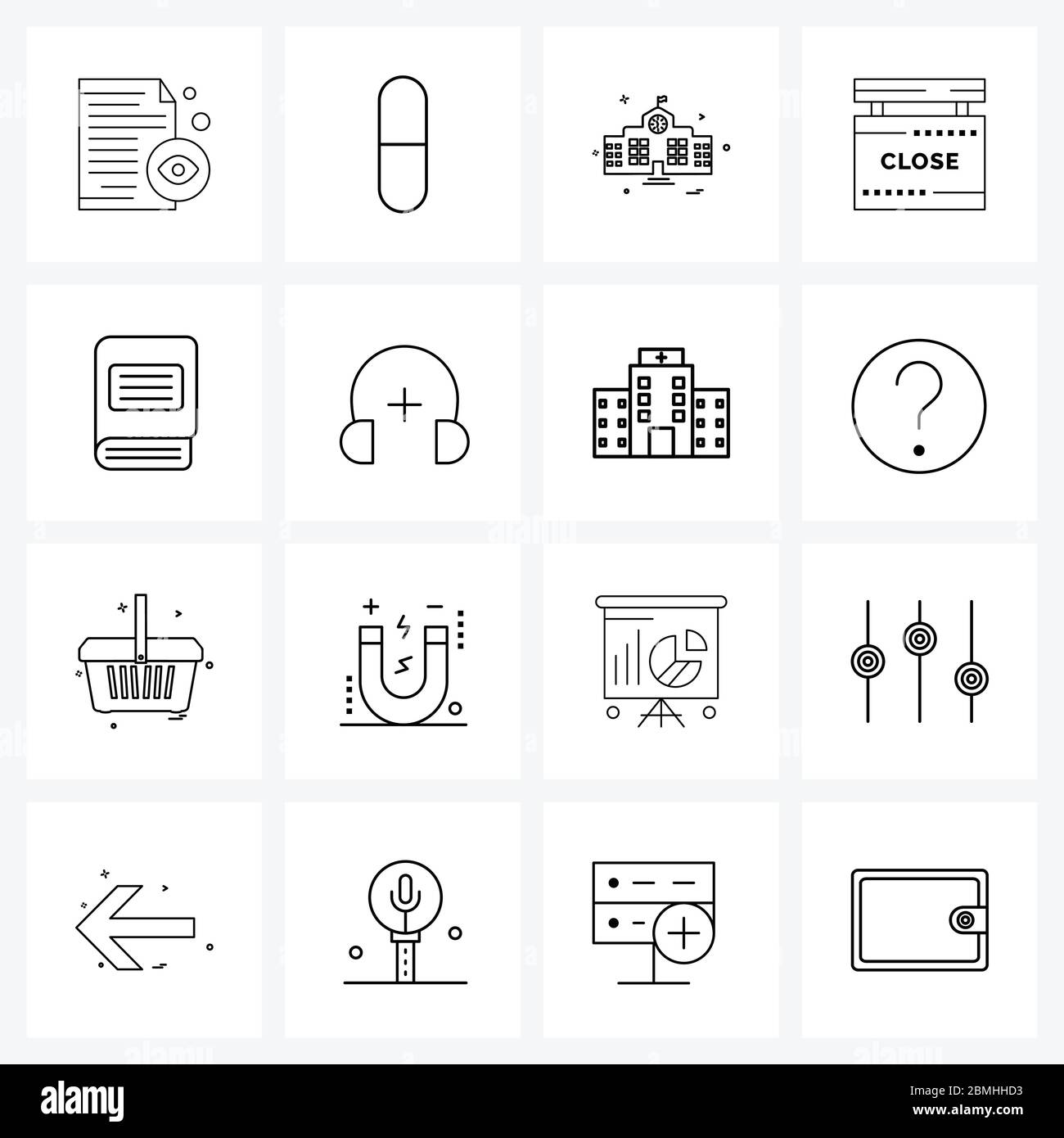 16 Universal Icons Pixel Perfect Symbols of close, service, medical ...