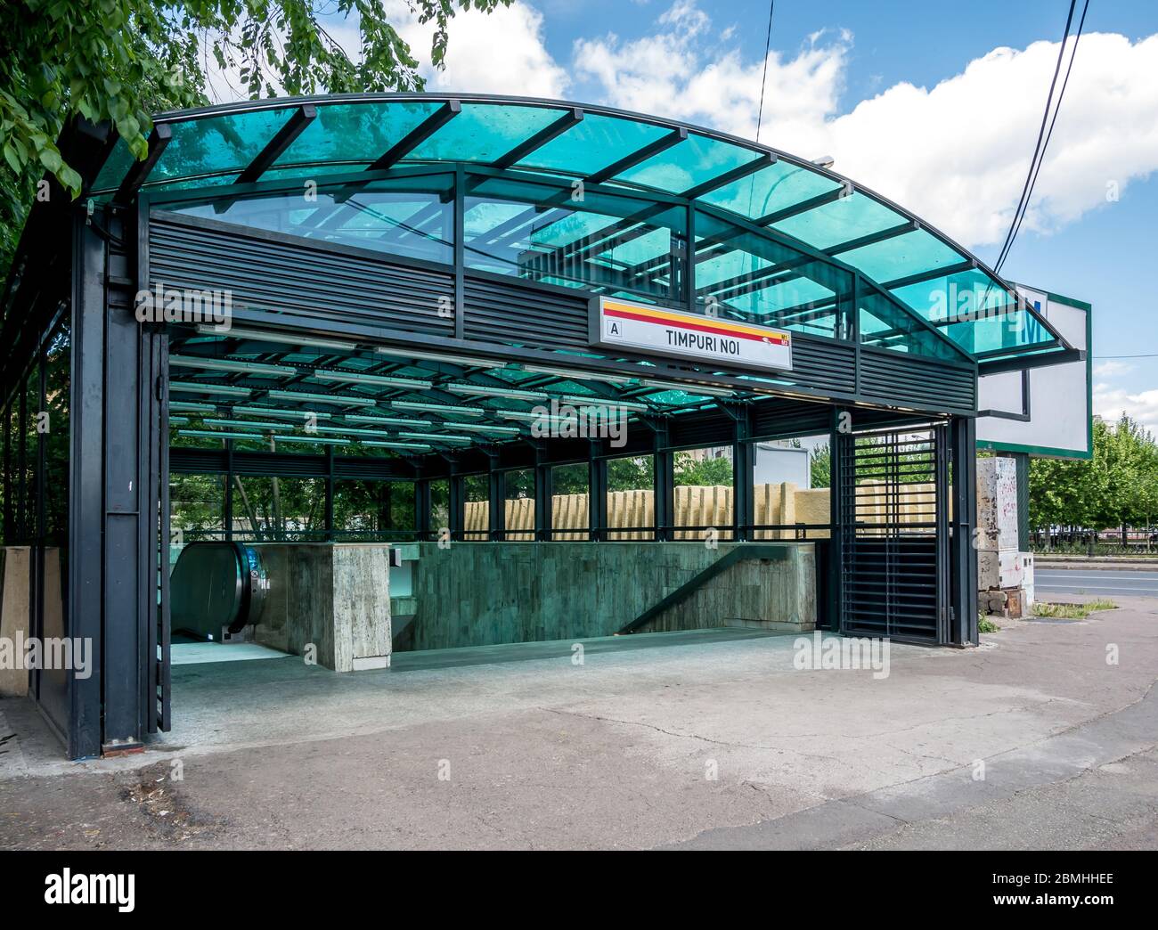 Entrance to Timpuri Noi metro station in Bucharest, Romania Stock Photo ...