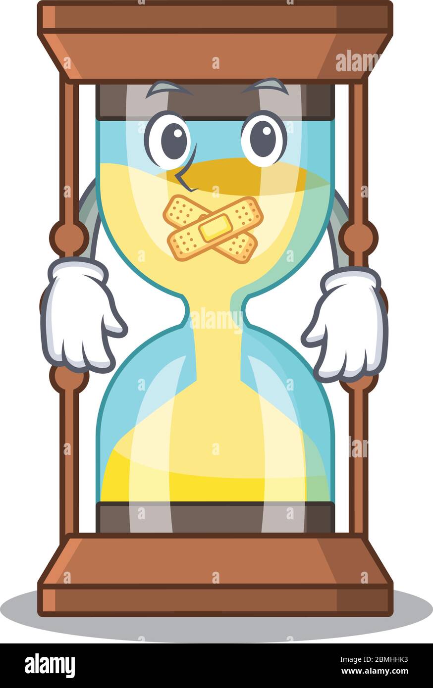 Chronometer cartoon character style with mysterious silent gesture ...
