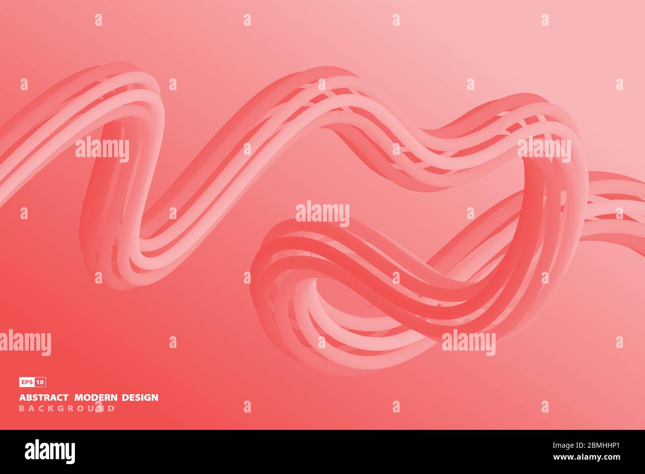 Abstract gradient living coral trendy design of wavy line pattern ...