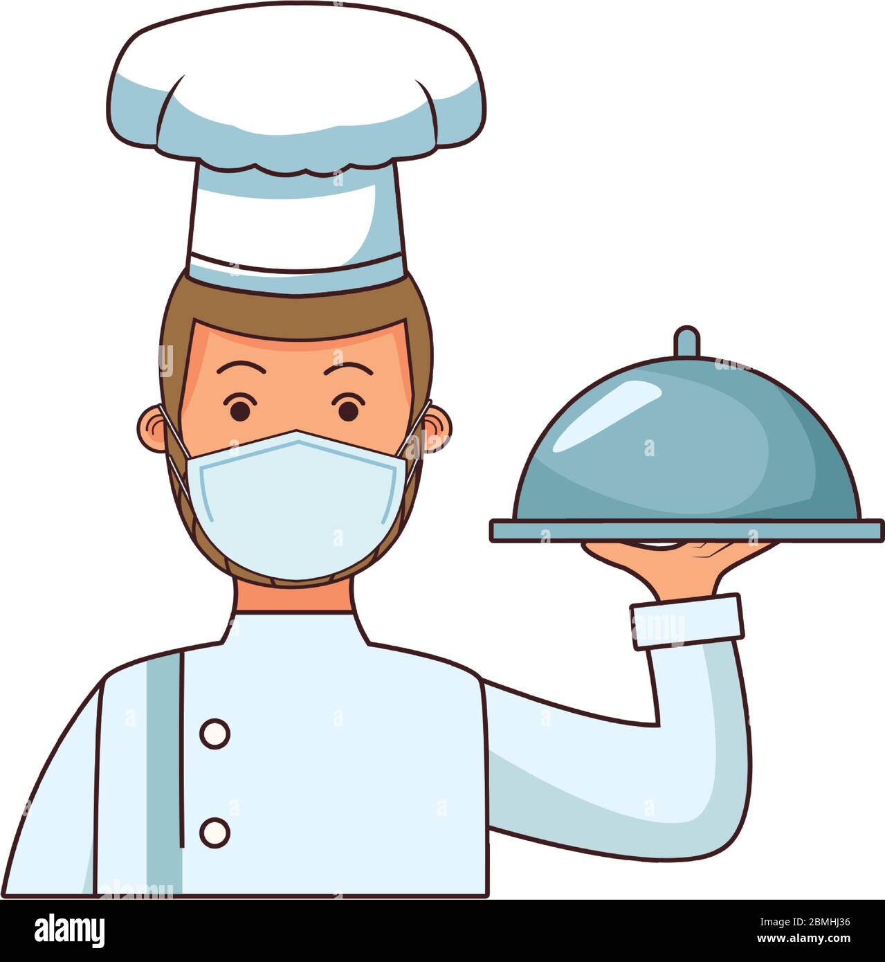 chef worker profession using face mask Stock Vector Image & Art - Alamy