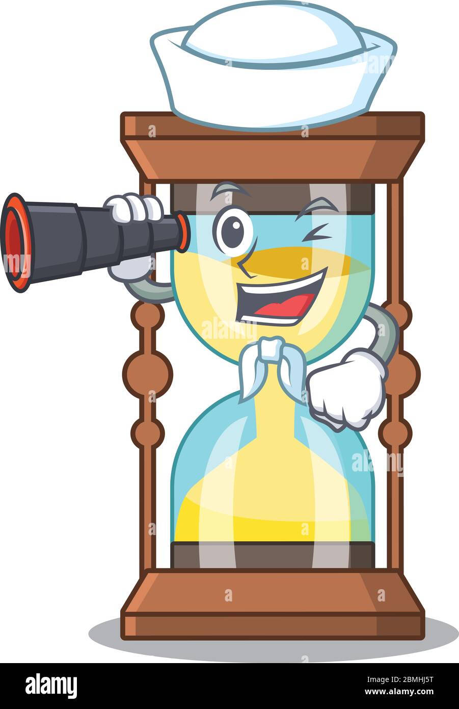A cartoon icon of chronometer Sailor with binocular Stock Vector Image ...