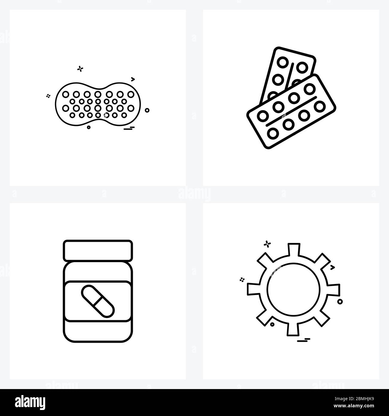 4 Editable Vector Line Icons and Modern Symbols of sponge, medicine ...
