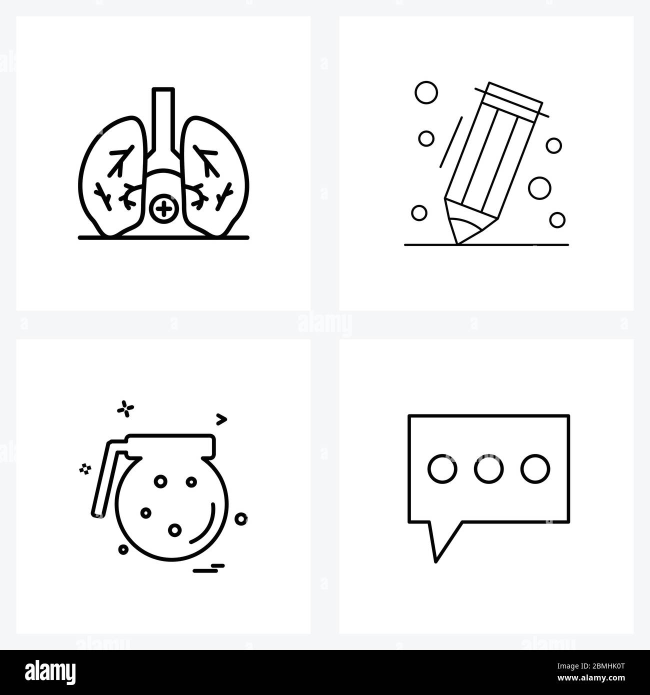 Set of 4 Simple Line Icons for Web and Print such as health, drink ...