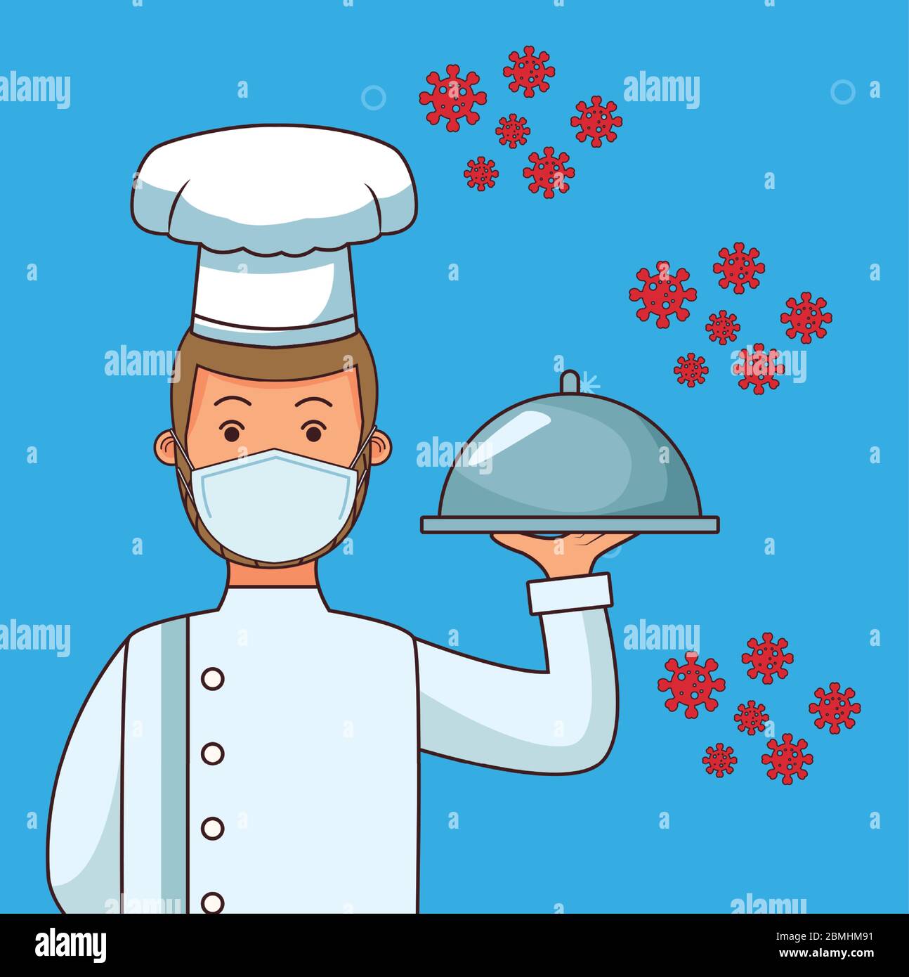 chef worker profession using face mask Stock Vector Image & Art - Alamy