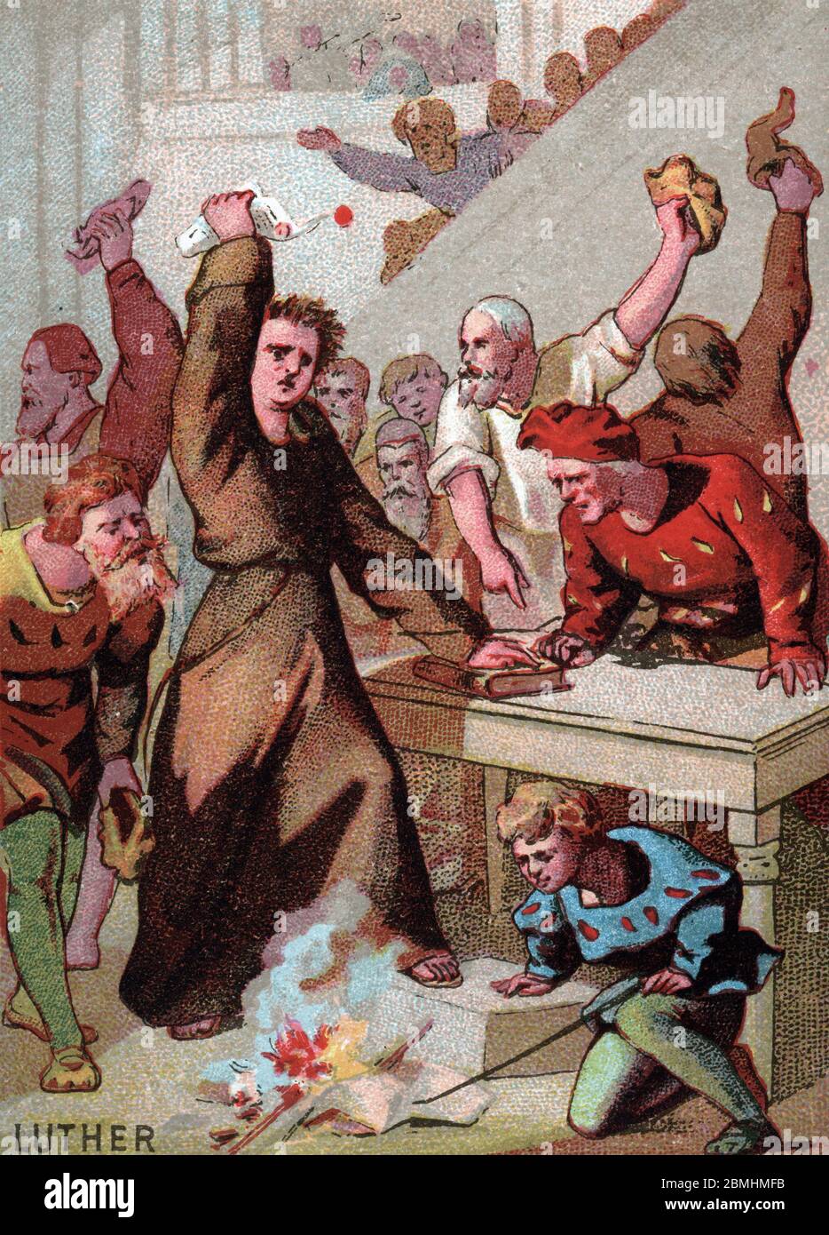 Histoire des religions : Martin Luther (1483-1546) a Wittenberg brule ...