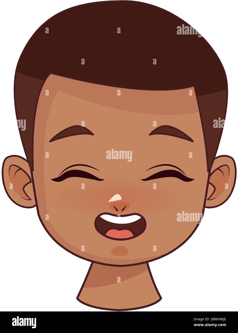 happy young afro boy head character Stock Vector Image & Art - Alamy