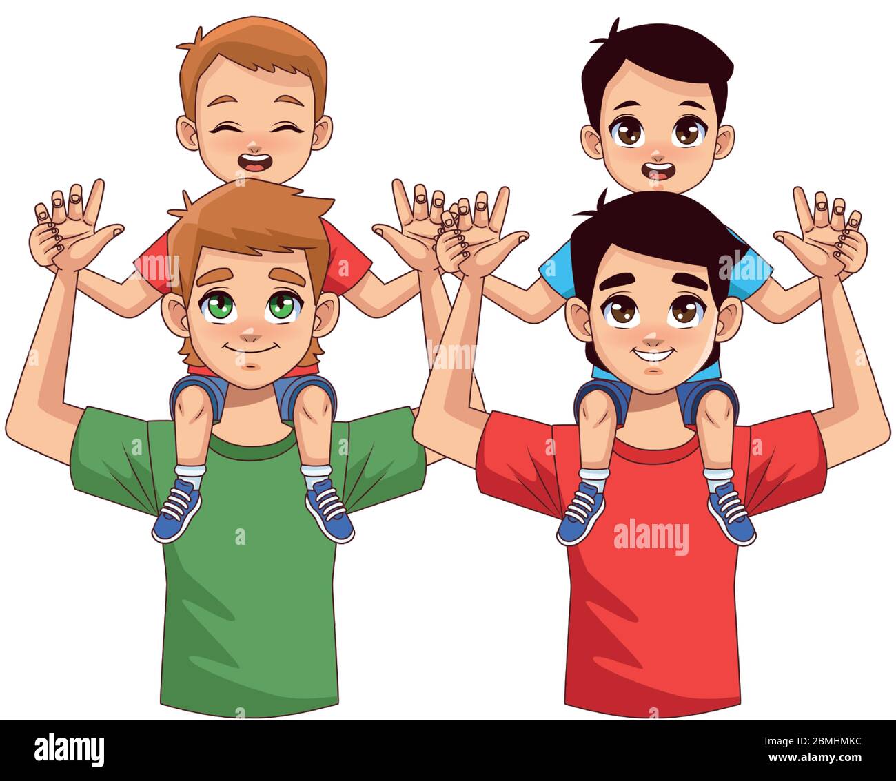fathers lifting sons parents characters Stock Vector Image & Art - Alamy