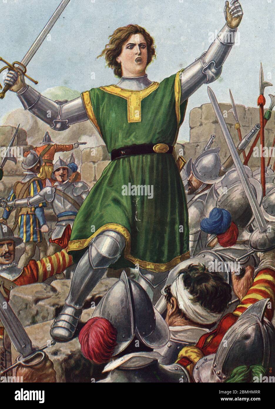 "Representation de Catherine Sforza (Caterina) (1463-1509) defendant la ...