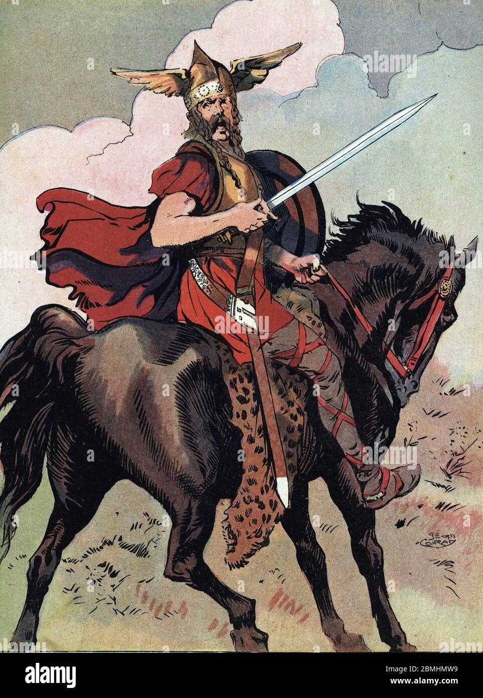 "Representation de Vercingetorix (vers 80-vers 46 avant JC) guerrier et ...